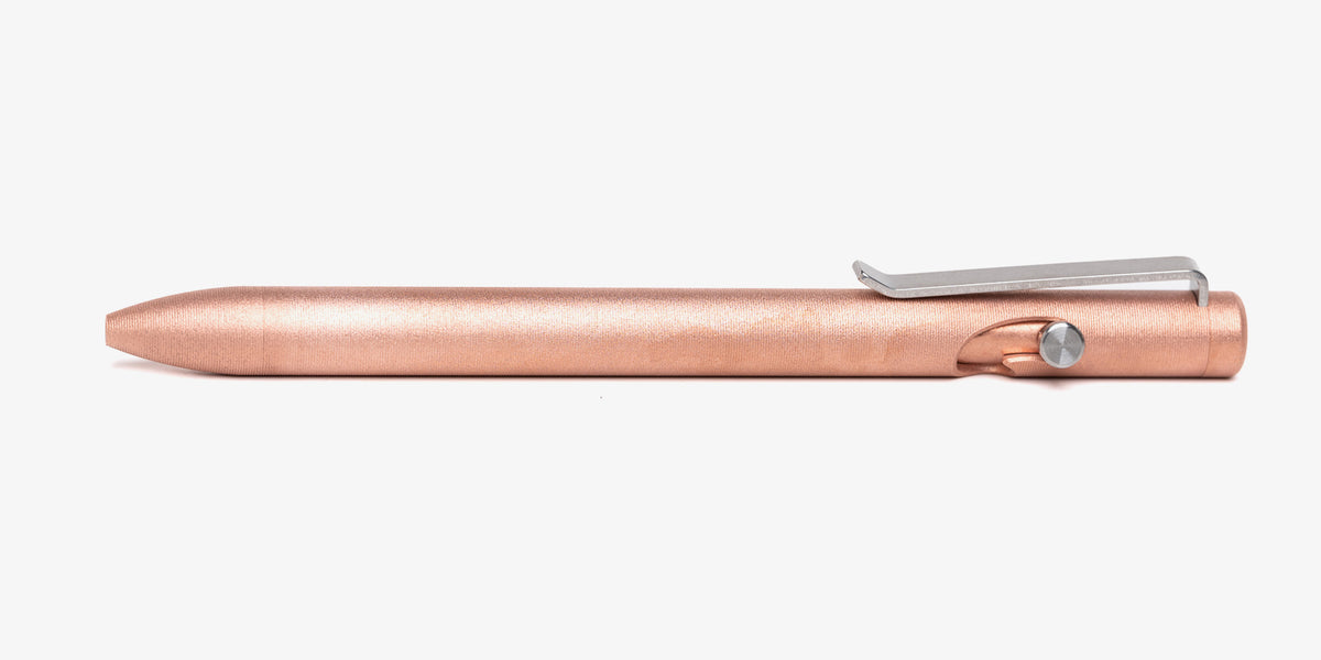Bead Blasted Copper Bolt Action Pen – Tactile Turn