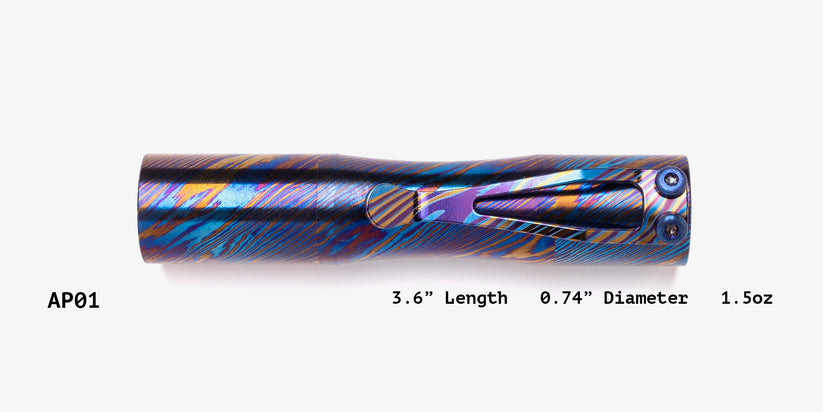 Titanium Damascus Apollo Flashlight – Tactile Turn