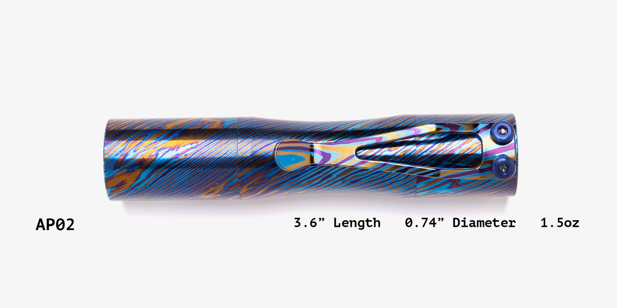 Titanium Damascus Apollo Flashlight – Tactile Turn