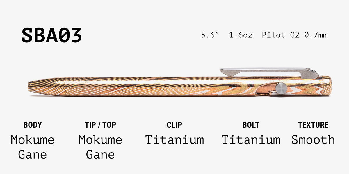 Full Mokume Gane Slim Bolt Action Pen – Tactile Turn