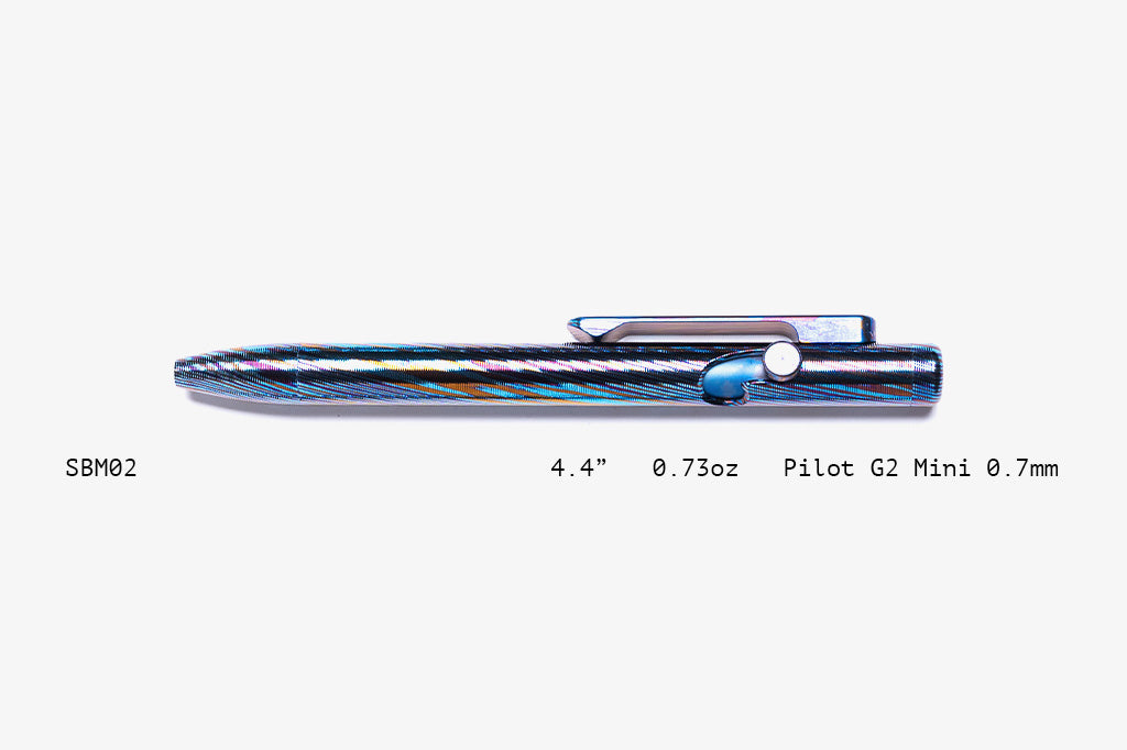 Full Titanium Damascus Slim Bolt Action Pens [Mini] – Tactile Turn